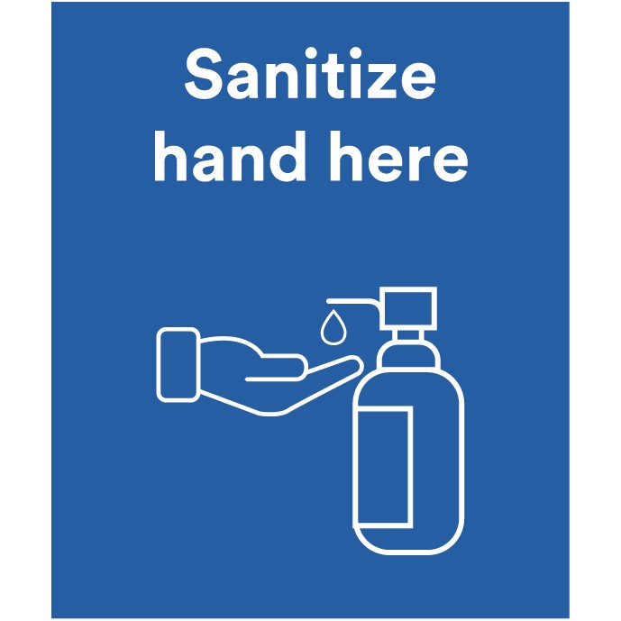 Social Distancing Sticker - Sanitize Hand Here Sticker 12in x 12in PVC ...
