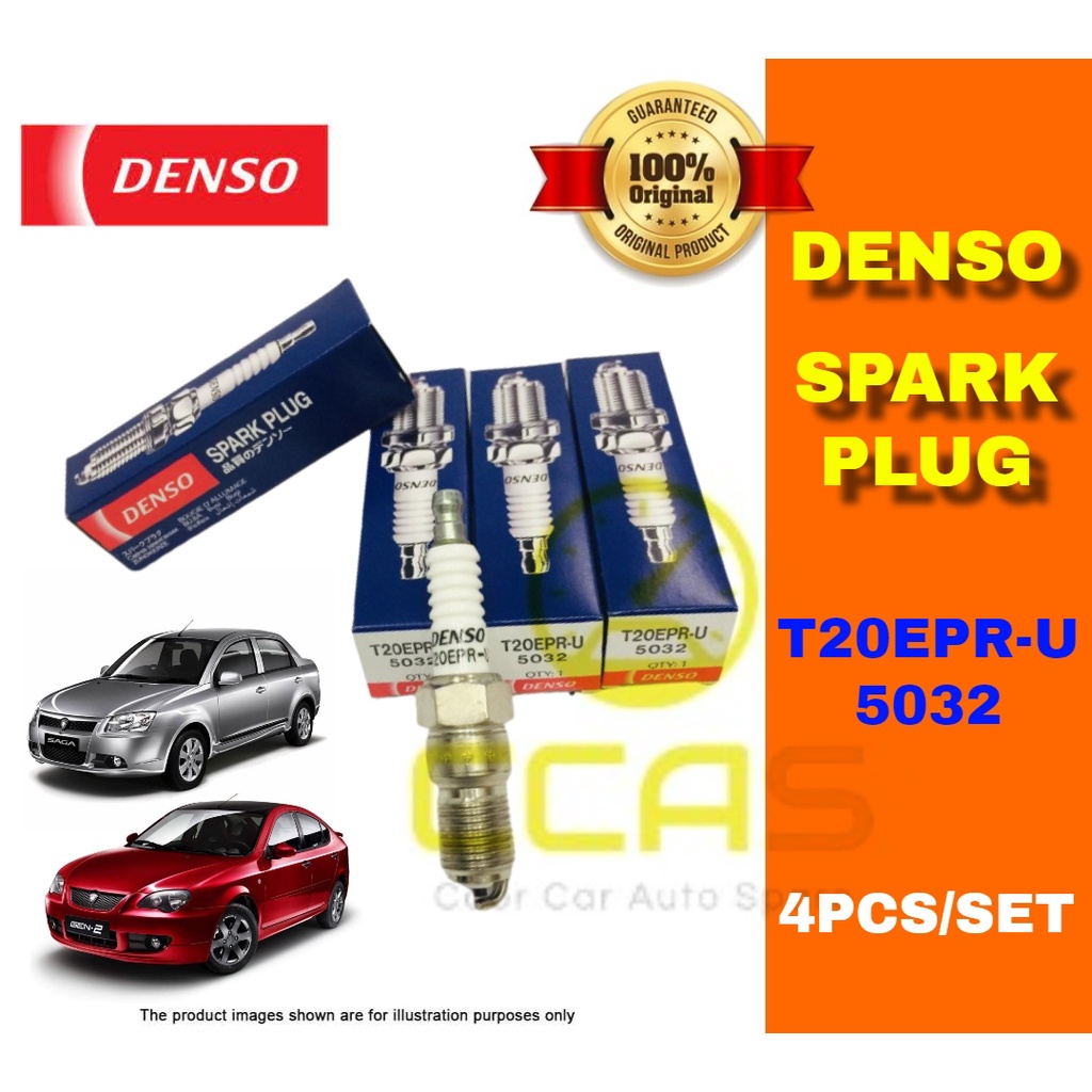 Denso Spark Plug - T20EPR-U 5032 T20EPRU 4pcs/set - Proton Gen2 Campro ...