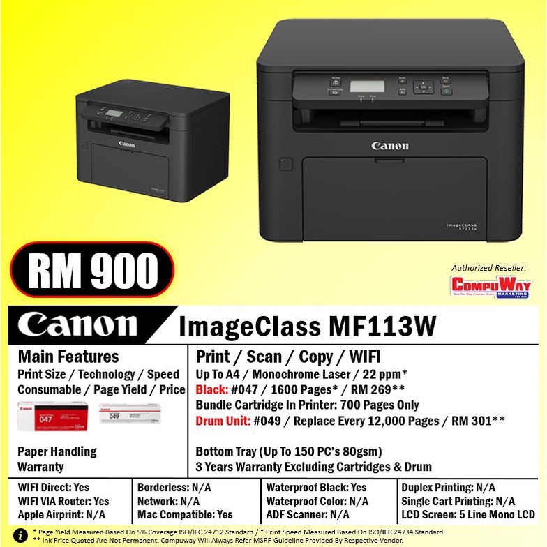 CANON IMAGECLASS MF113W PRINTER | Shopee Malaysia