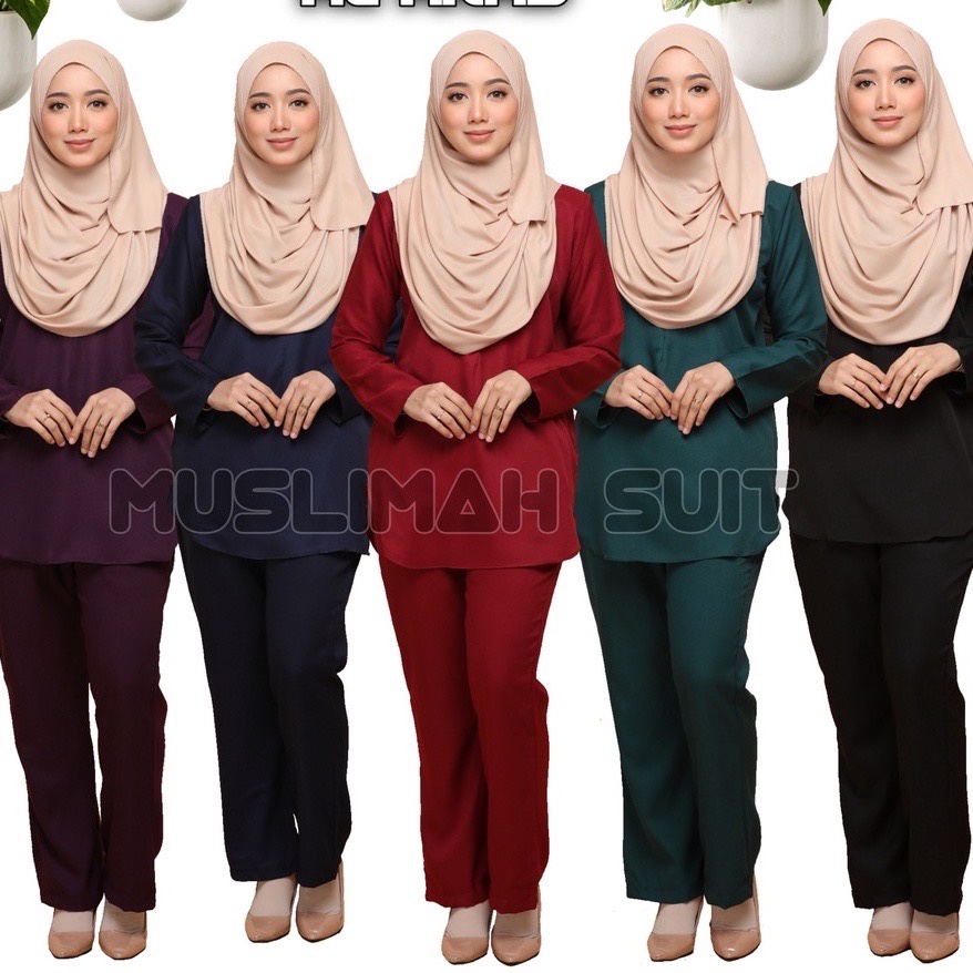 BAJU MUSLIMah BLOUSE SUIT | SET SUIT PLAIN (BAJU & SELUAR Palazo ) Baju ...