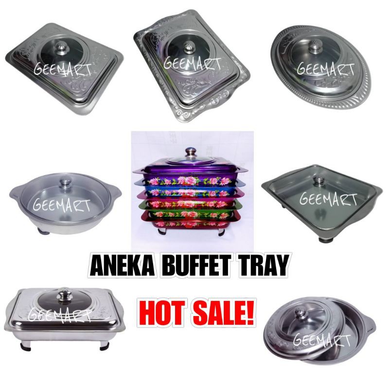 FLASH SALE!! SET BUFFET FOOD TRAY UKIR / BUFFET SET EMBOSSED BUNGA ROSE ...