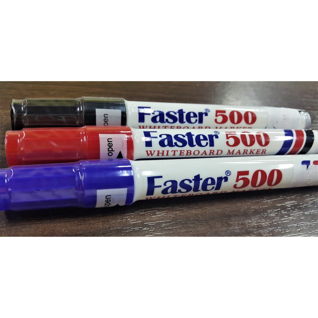 FASTER 500 WHITEBOARD MARKER PEN - BLACK/BLUE/RED (PER PCS) | Shopee ...