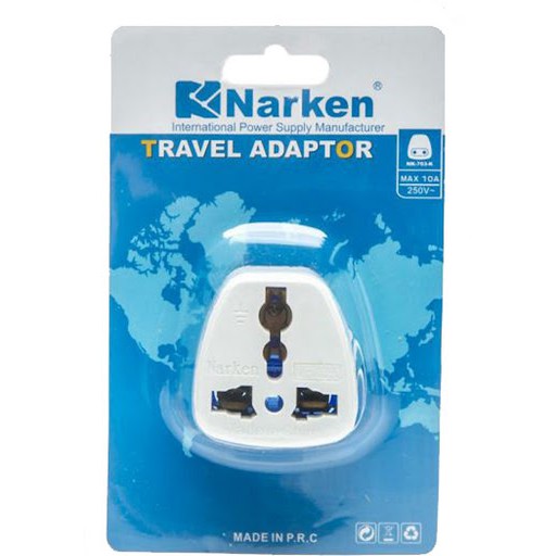 Narken Travel Adaptor NK-703-E (BLUE/ORANGE) | Shopee Malaysia