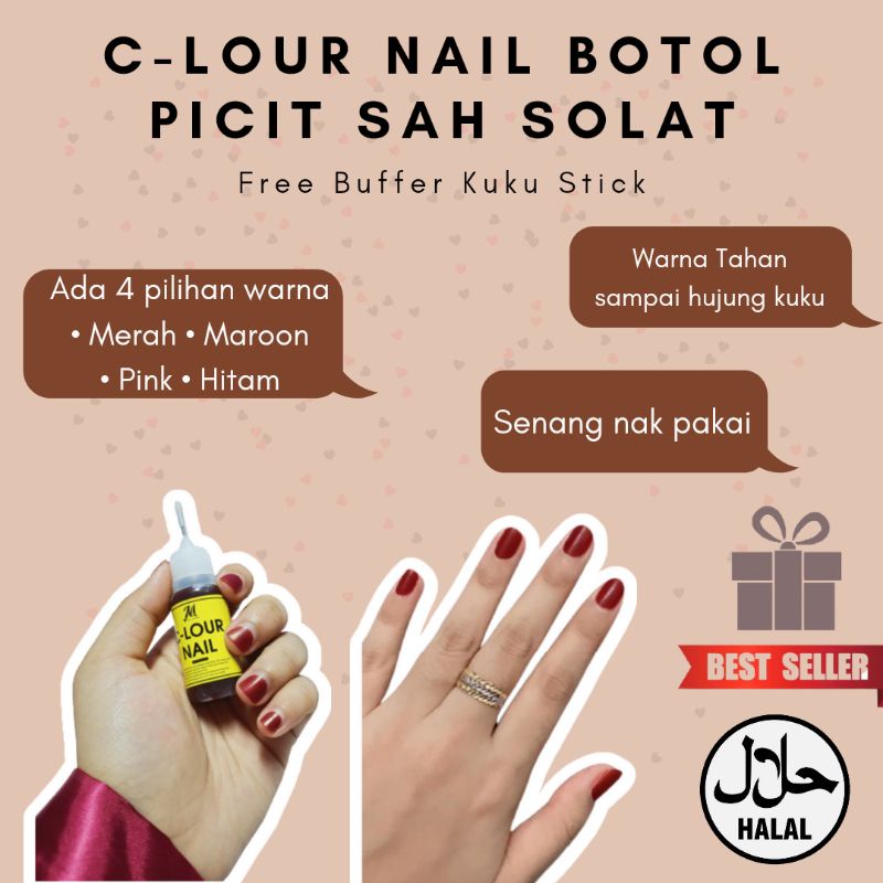 Inai Kuku Cantik Botol Picit Inai Kuku Pekat Viral Free Pengilat Kuku ...