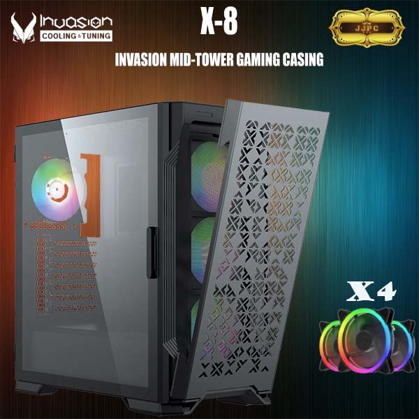 INVASION ATX X-8 GAMING CASING CHASSIS (BLACK) | Shopee Malaysia