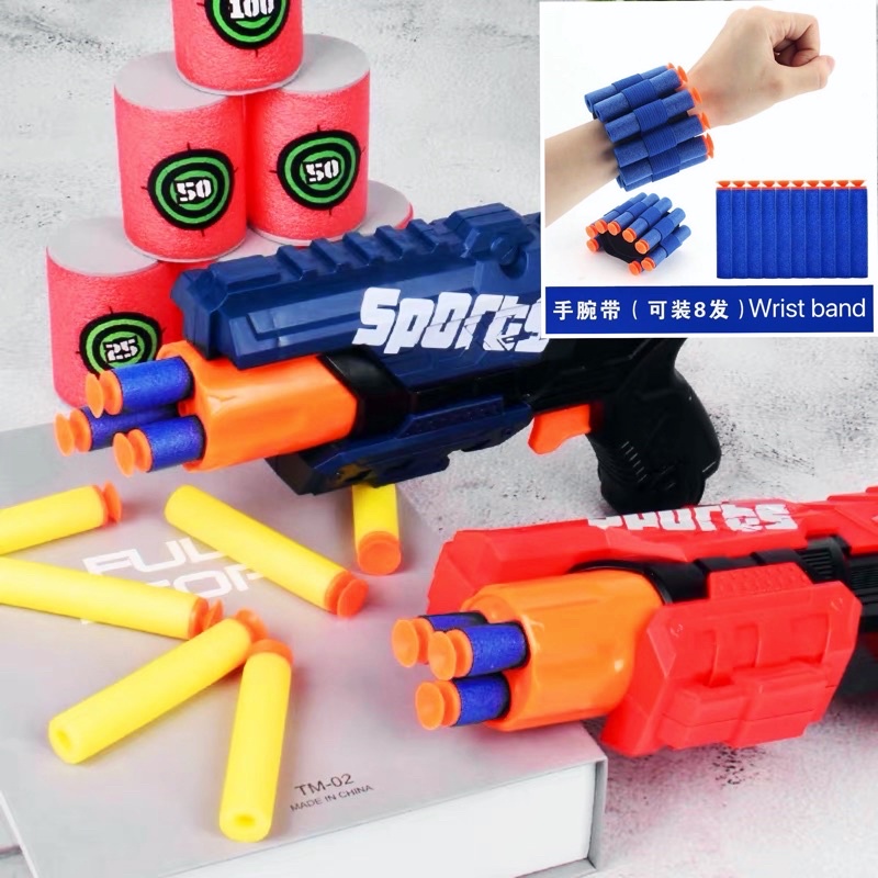 Children's soft bullet gun toy suction cup manual sponge shooting ...