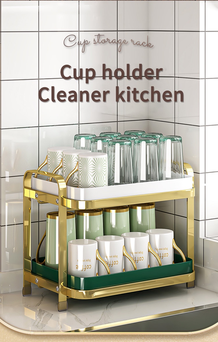 Mug Holder Cup Holder Cup Storage Cup Rack Double-Layer Tea Tray ...
