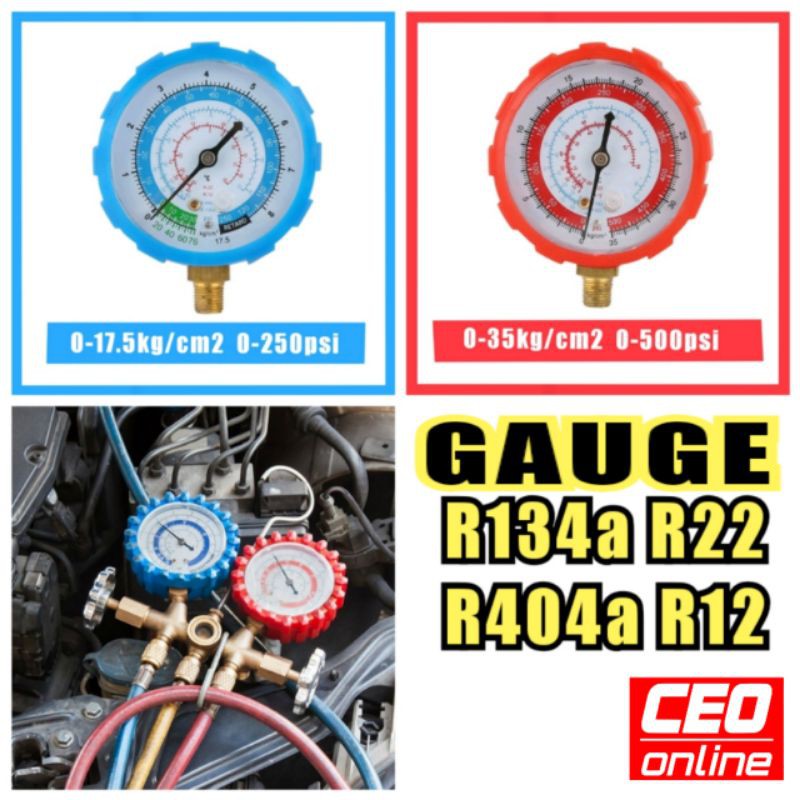 CEO 🇲🇾 Gauge R134a R22 R12 Gauge Aircond Manifold Gauge Meter Air ...