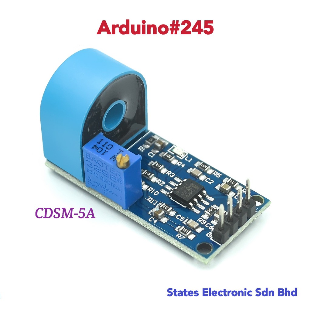 Arduino#245 CDSM-5A 5A AC Current Detection Sensor Transducer Module ...
