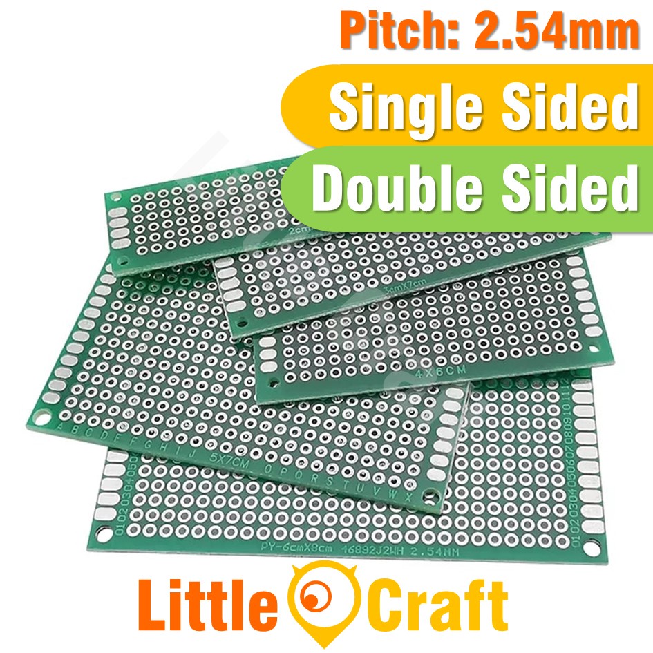 Single Double Sided Protoboard PCB Donut Board Universal 2x8 3x7 4x6 ...