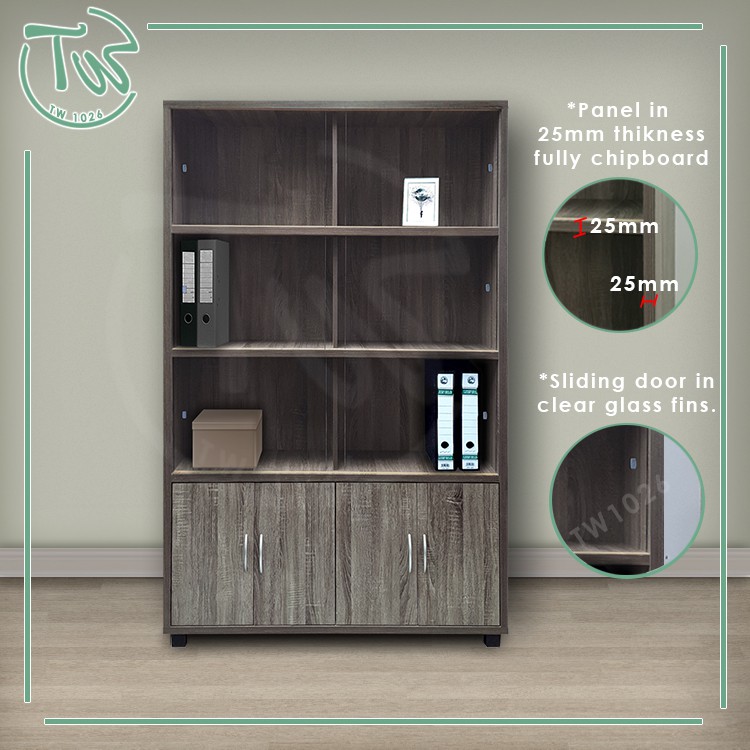 TW 【Siap Pasang】【KL & Selangor Area Saja】4 FT Filing Cabinet w/ Glass ...