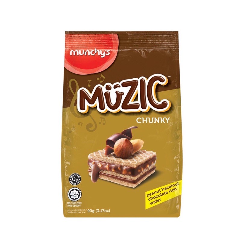 Munchy's Muzic Wafer - Chunky Chocolate Hazelnut (90g) | Shopee Malaysia