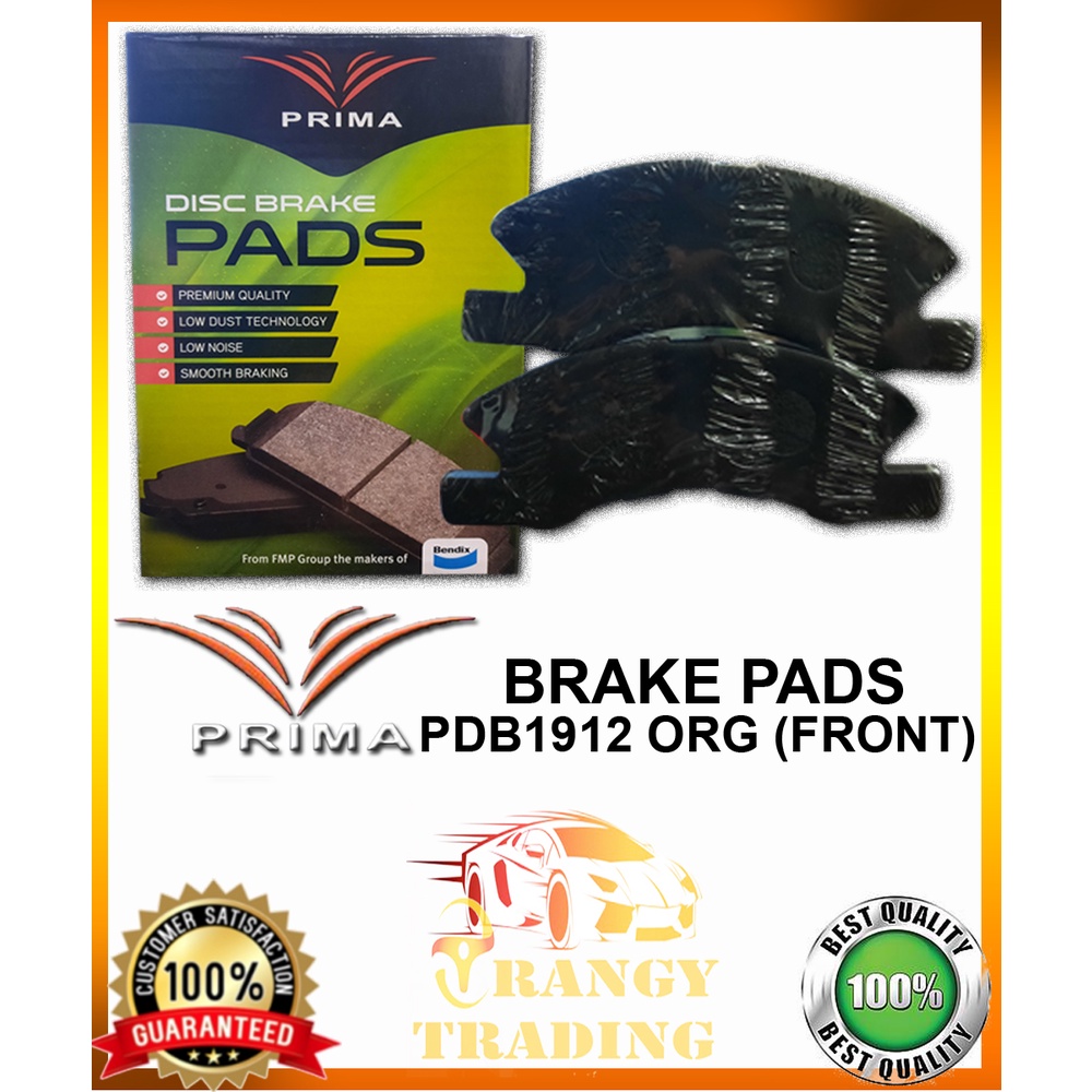 BRAKE PADS PRIMA PDB1912 ORG (FRONT) For MIRAGE, MIRAGE G4 (2013-2021 ...