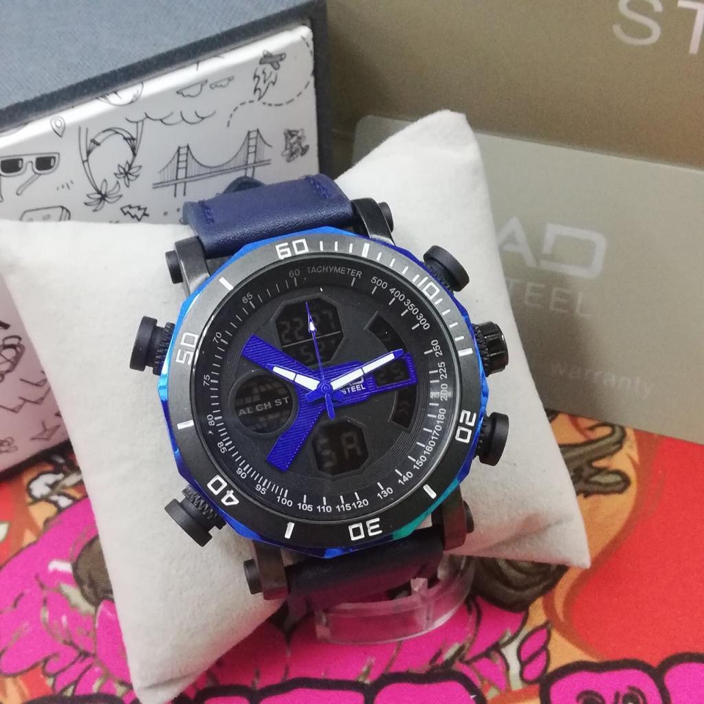 [READY STOCK] AD STEEL MEN WATCH 01 *BLUE (WITH 1 YEAR WARRANTY ...