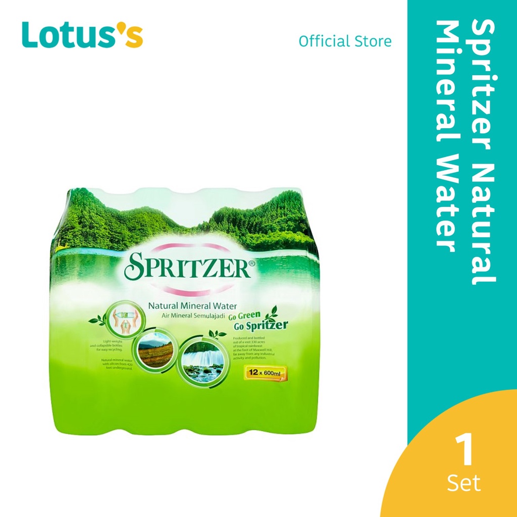 Spritzer Natural Mineral Water 12 x 600ml | Shopee Malaysia
