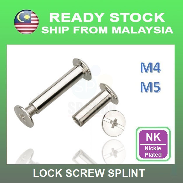 Lock Screw Splint Female Screws Pair of Nut butt bolt Cross combination ...