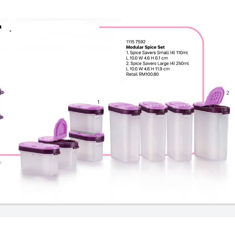Tupperware (Full 8pcs) Modular Spice Set | Shopee Malaysia