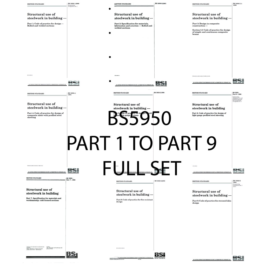 BS 5950 Part 1 to Part 9 FULL SET | Shopee Malaysia