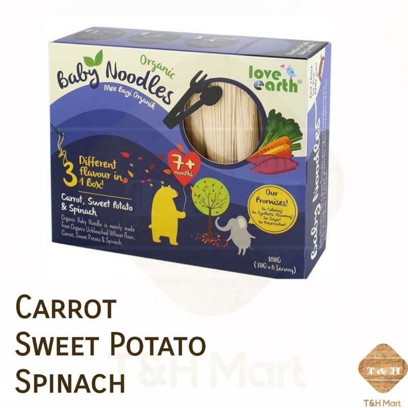 LOVE EARTH Organic Baby Noodles 200g [7m+] Mee Bayi Organik (Halal ...