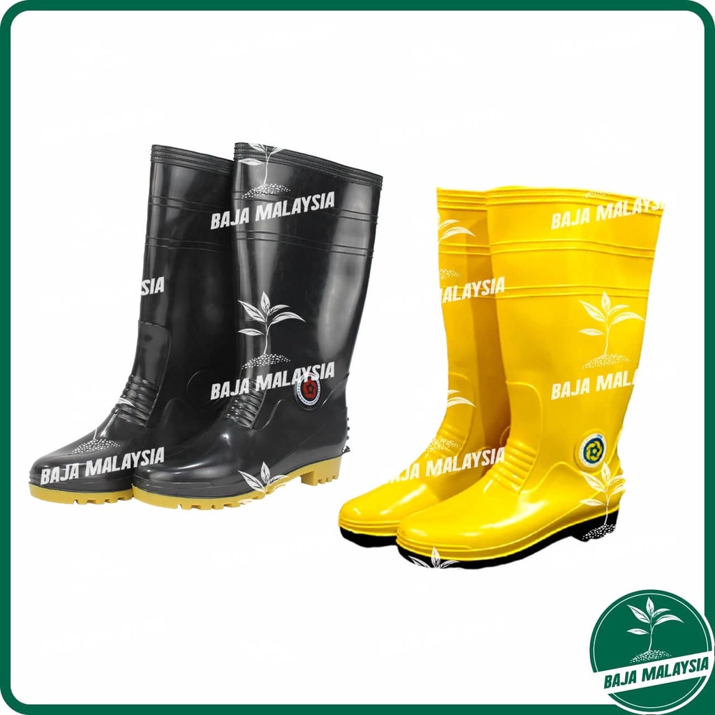KORAKOH Rubber Boot #7000 Black & Yellow Safety Rain Boot Rubber Shoe ...
