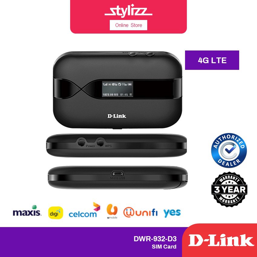 D-Link DWR-932 4G LTE Portable MiFi Wireless Modem WiFi Router Unlimited Internet | Shopee Malaysia