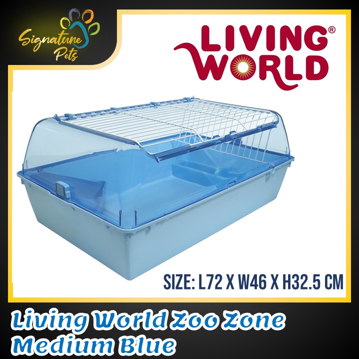 Living World Zoo Zone Medium Blue L72 x W46 x H32.5 cm / Rabbit Cage ...