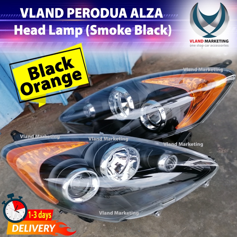 Vland Perodua Alza Head Lamp Headlight Smoke Black 2010 - 2021 Alza ...