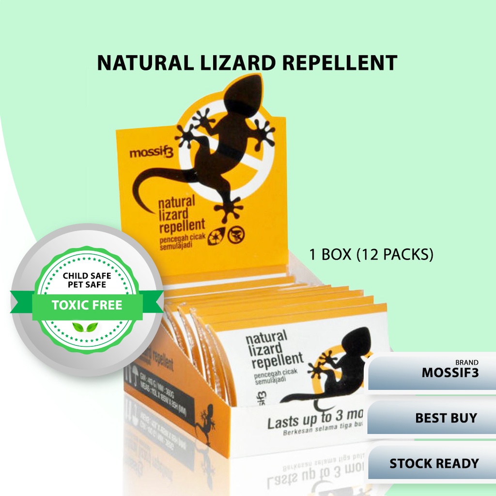 Mossif3 | Lizard Repellent | Natural Pest Control | 1 Box/12 Sachets ...