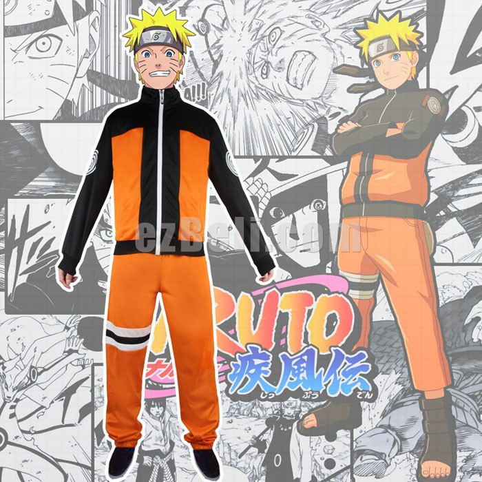 Naruto Shippuden Naruto Uzumaki Cosplay Costume Ninja Uniform Orange ...