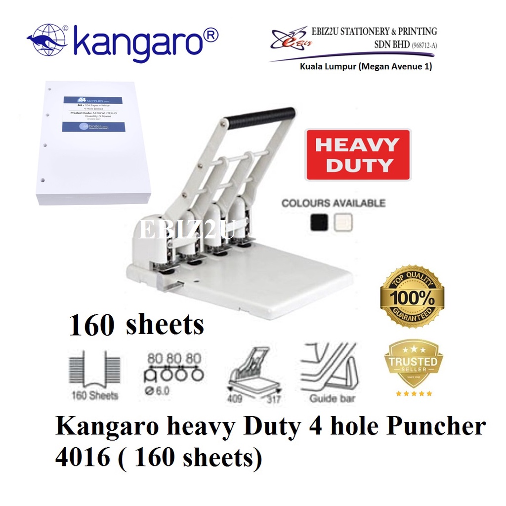 Kangaro heavy Duty 4 hole Puncher 4016 ( 160 sheets) penumbuk, puncher ...