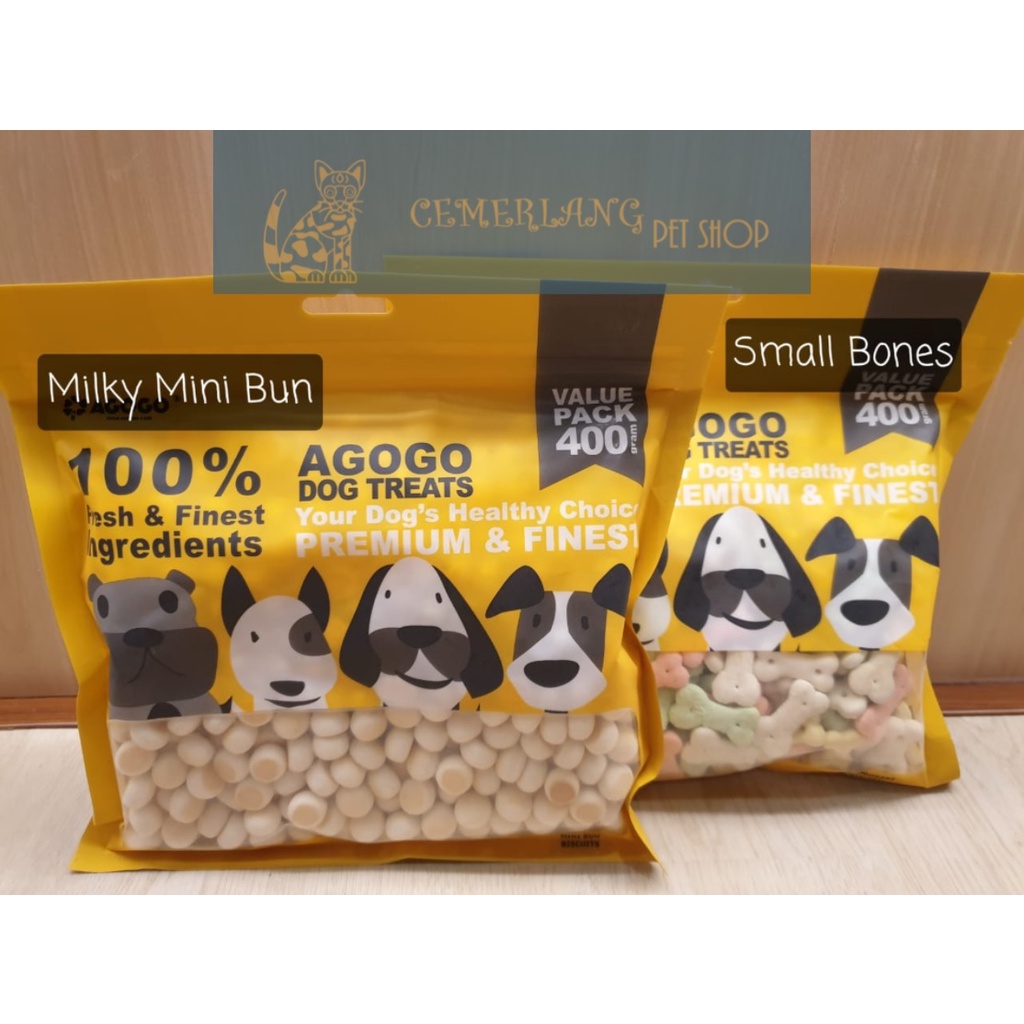Agogo Premium Dog Treats - Milky Mini Bun Biscuits 250g / Small Bones ...