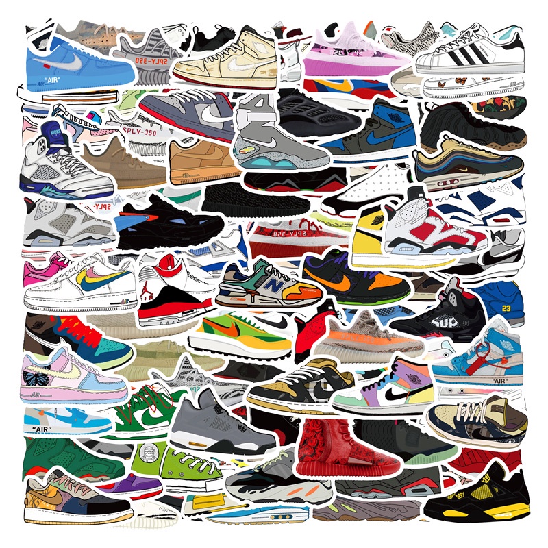 120pcs SHOES SNEAKER COLLECTION Vinyl Decal graffiti STICKERS bomb for ...