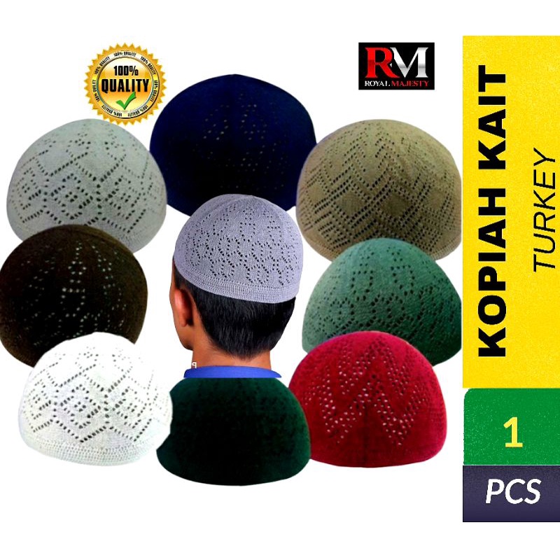 KOPIAH TURKEY YASIL KAIT HARGA MURAH TURKI KOPIAH KAIT DEWASA CAP FREE ...