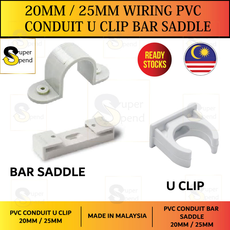 [ 20mm / 25mm ] Wiring PVC Conduit U Clip Bar Saddle | Shopee Malaysia