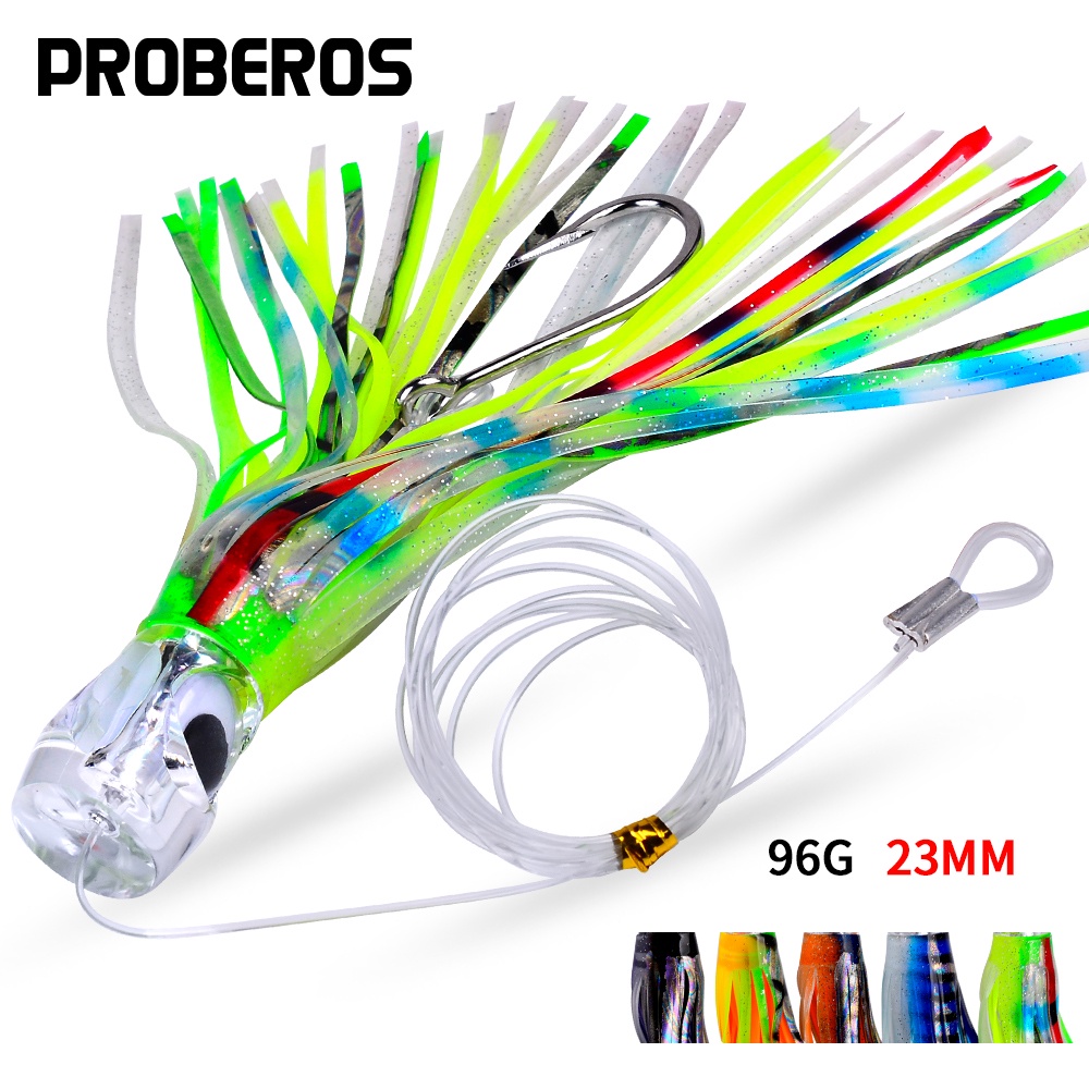 PROBEROS 1PCS Deep Sea Trolling Lure 23cm-96g Octopus Fishing Bait With ...