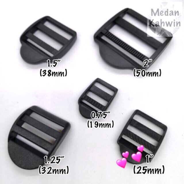 #BJ006410G Pelaras Berpegang Tali Beg 1” Buckle Ladder Lock Slider Tape ...
