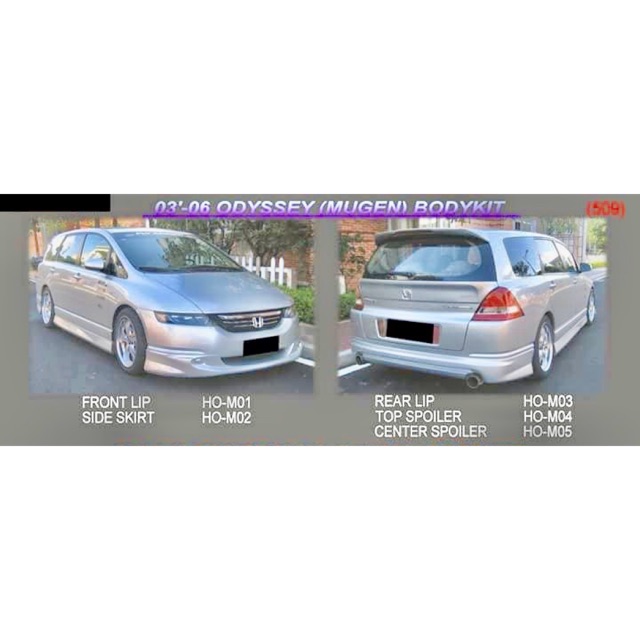 Honda Odyssey rb1 mugen front side rear skirt lip bodykit body kit 2003 2004 2005 2006 | Shopee ...