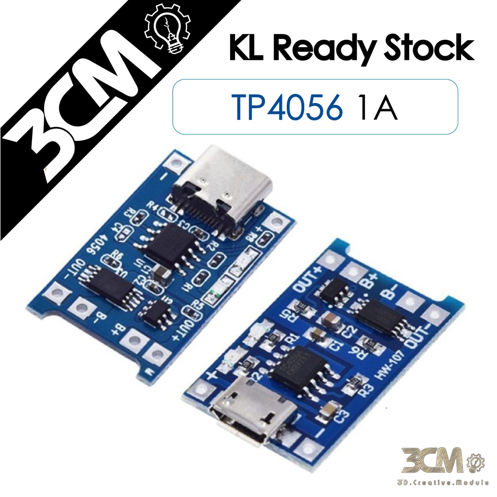 🔥[READY STOCK] TP4056 1A Li-ION Battery Charger Module (type-c / micro ...