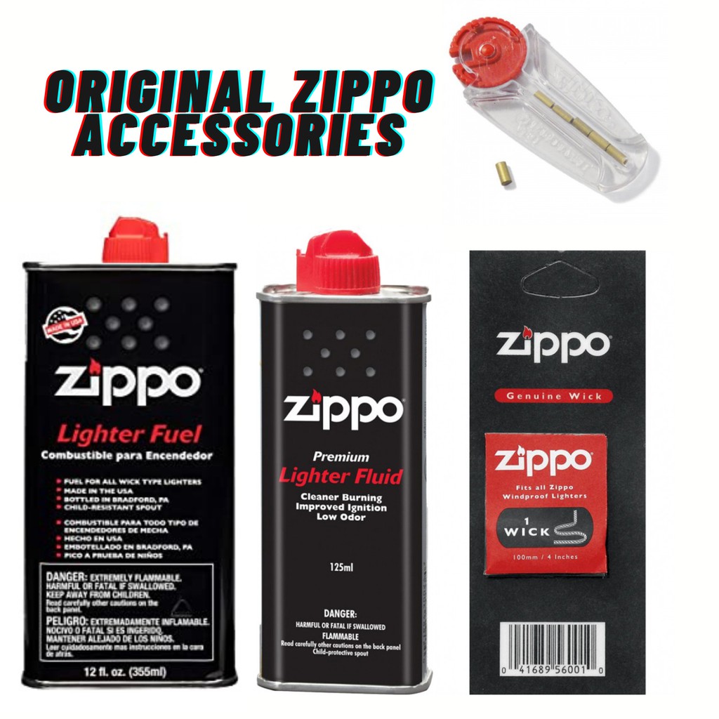 Zippo Original Premium Fluid & Flint & Wick Accessories Set | Shopee ...