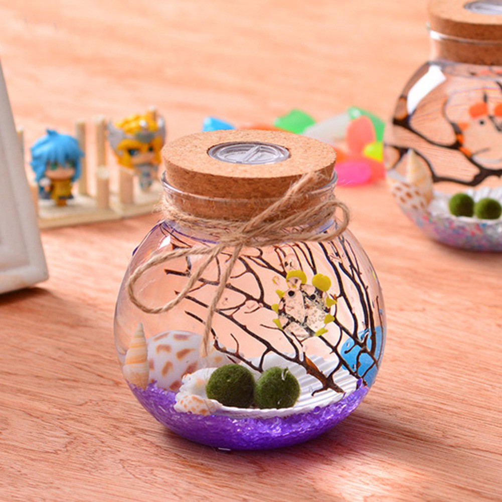 🍁READY STOCK🍁LED Cork Globe Terrarium Glass Jar Colorful with Light ...