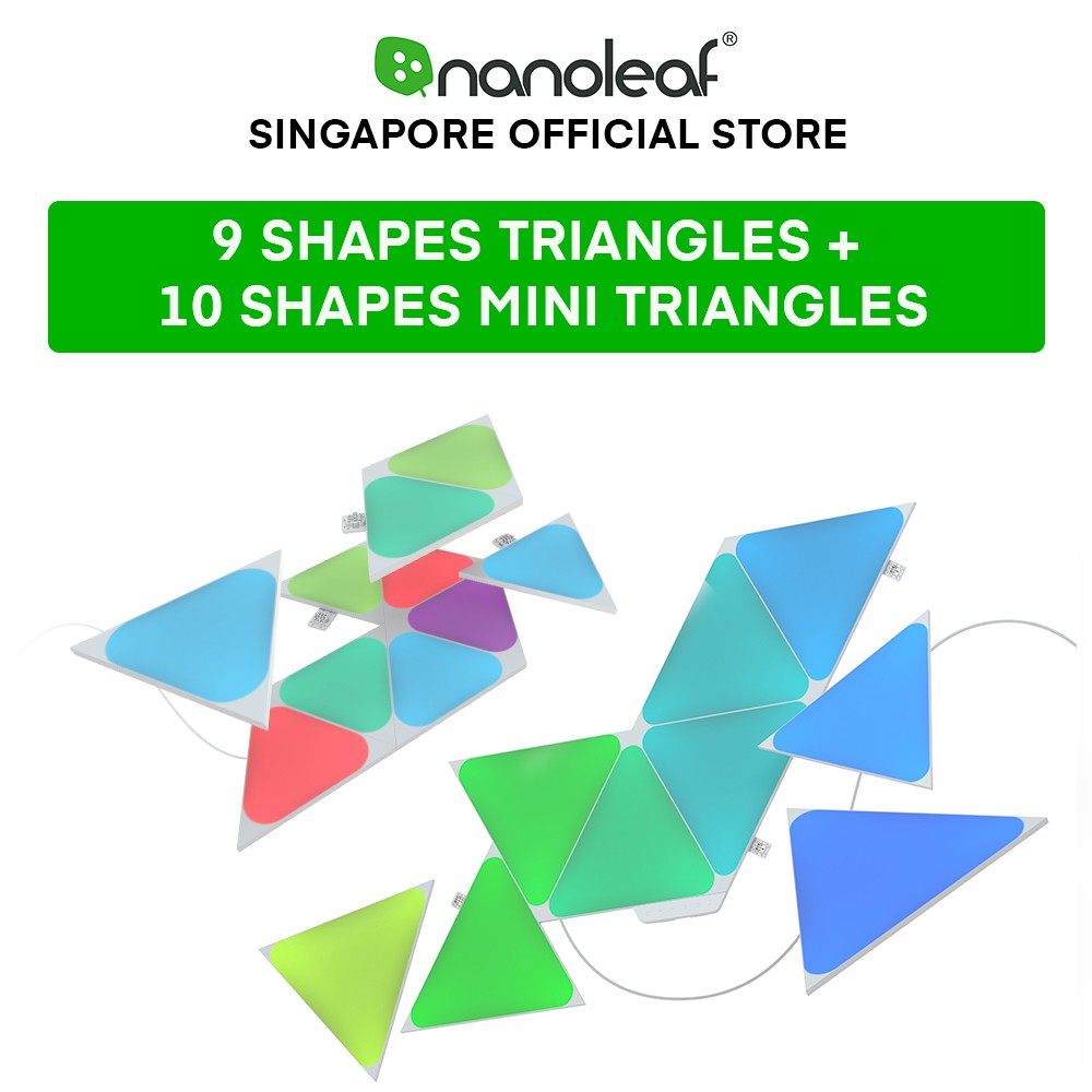 Nanoleaf Shapes Bundle - Triangles Starter Kit (9 panels) + Mini ...