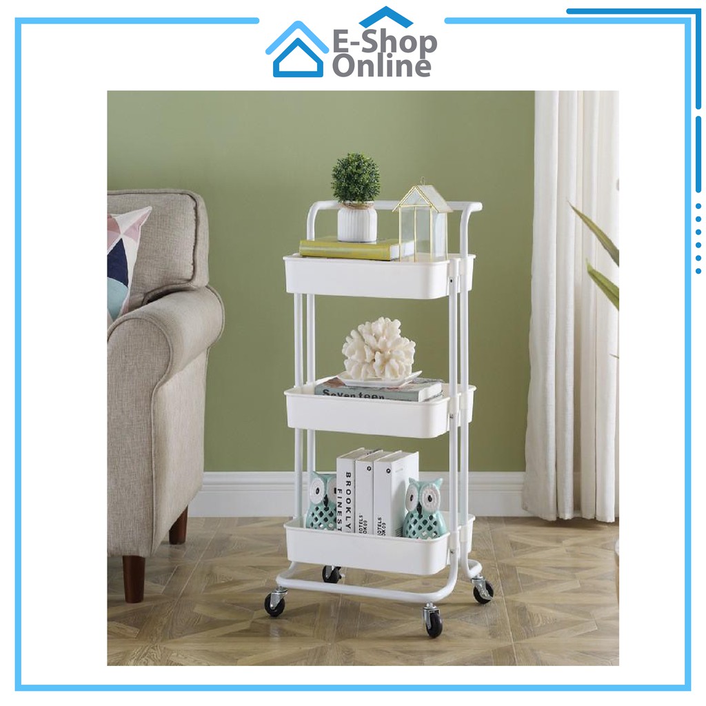 3 Tier Trolley Storage Racks Office Shelves Book Shelving Toys Storage ...