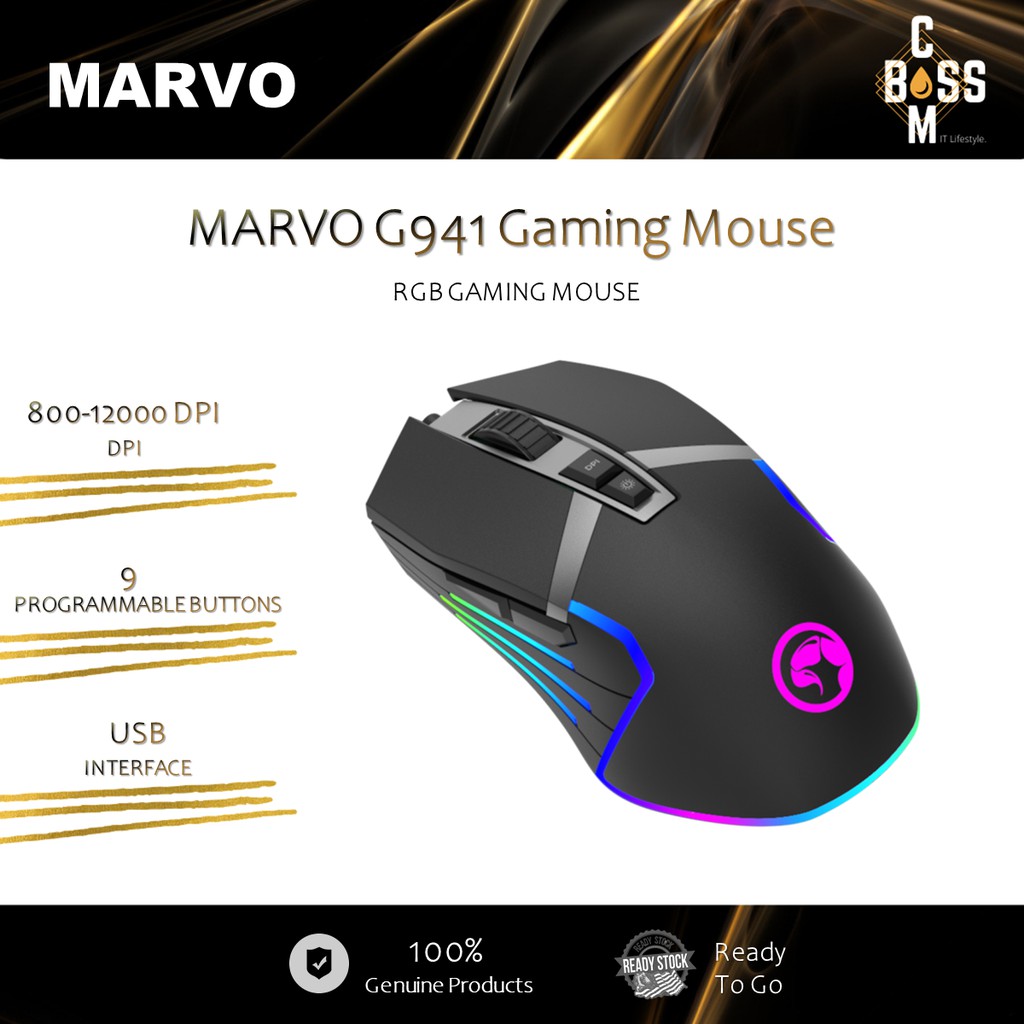 *Ready Stock* 100% Original Marvo G941 RGB Gaming Mouse | Shopee Malaysia