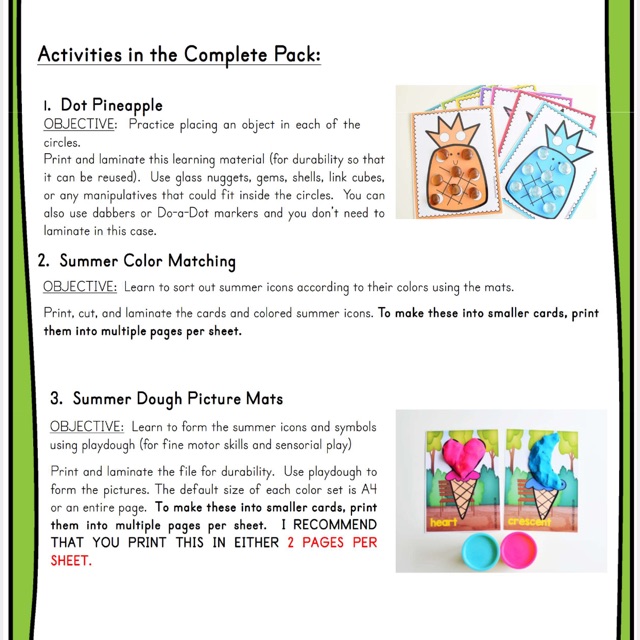 Printable *Summer Preschool Unit (Math and Literacy Centers) | Shopee ...