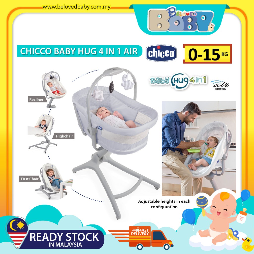 Chicco Baby Hug 4 in 1 Air (Crib, Recliner, Highchair, First Chair ...