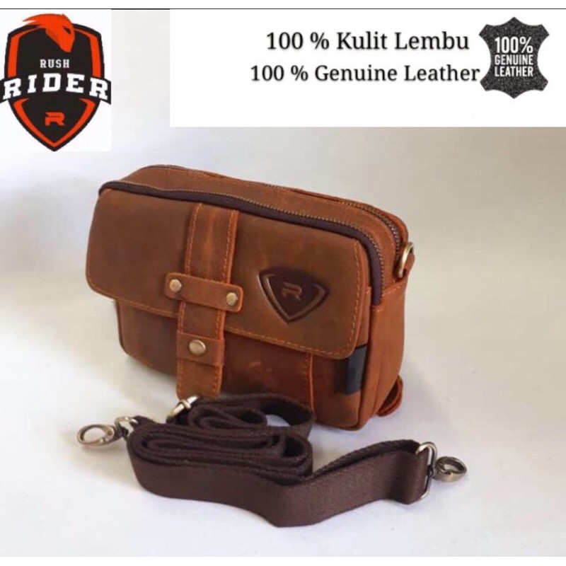 Genius leather ® 2in1 Waistbag +Sling bag Rush Rider (cow leather ...