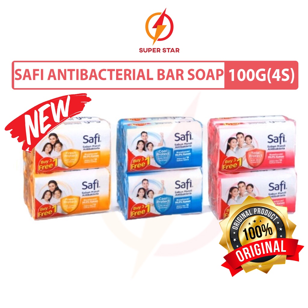 Safi Antibacterial Bar Soap Buy 3 Free 1 (100g x 4) | Shopee Malaysia