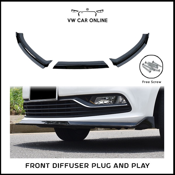 Ready Stock Volkswagen POLO HATCHBACK TSI Front Diffuser Plug And Play ...