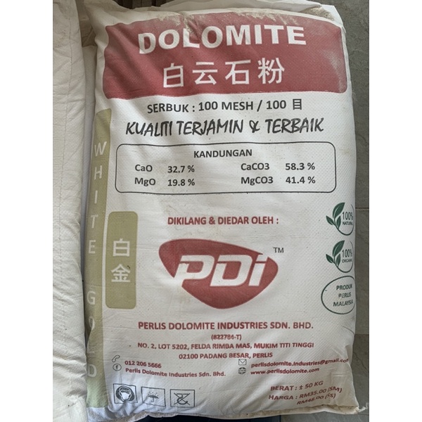 DOLOMITE PDI WHITE GOLD (REPACK 5KG) / KAPUR PERTANIAN / KAPUR ...