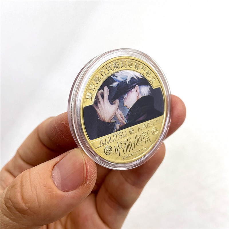 Anime Jujutsu Kaisen Commemorative Coins Gojo Satoru Metal Cosplay Prop ...